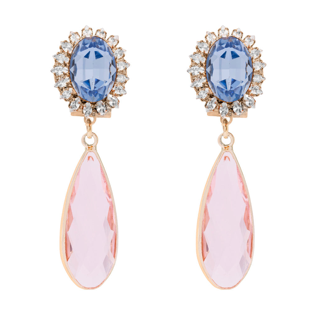 Blue and pink drop statement earrings - Anton Heunis